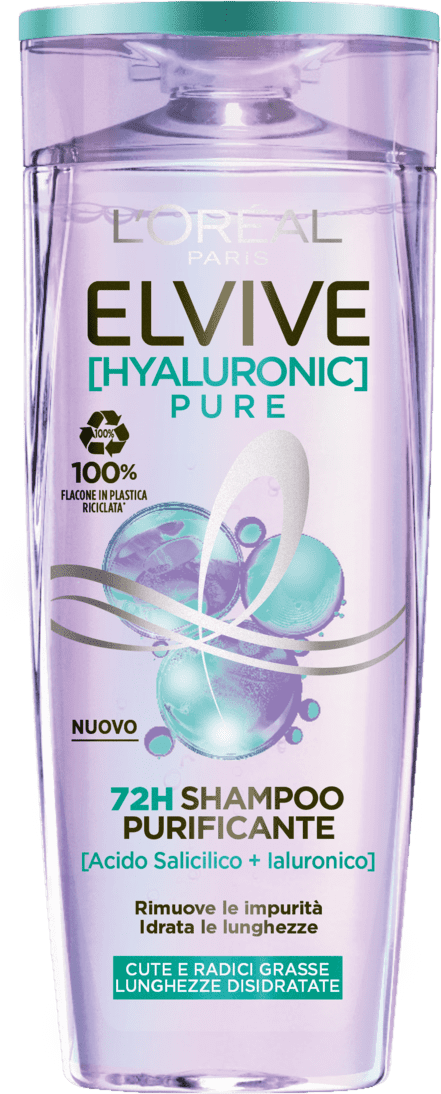 Hyaluronic Pure Shampoo Purificante per Cute Grassa | L'Oréal Paris